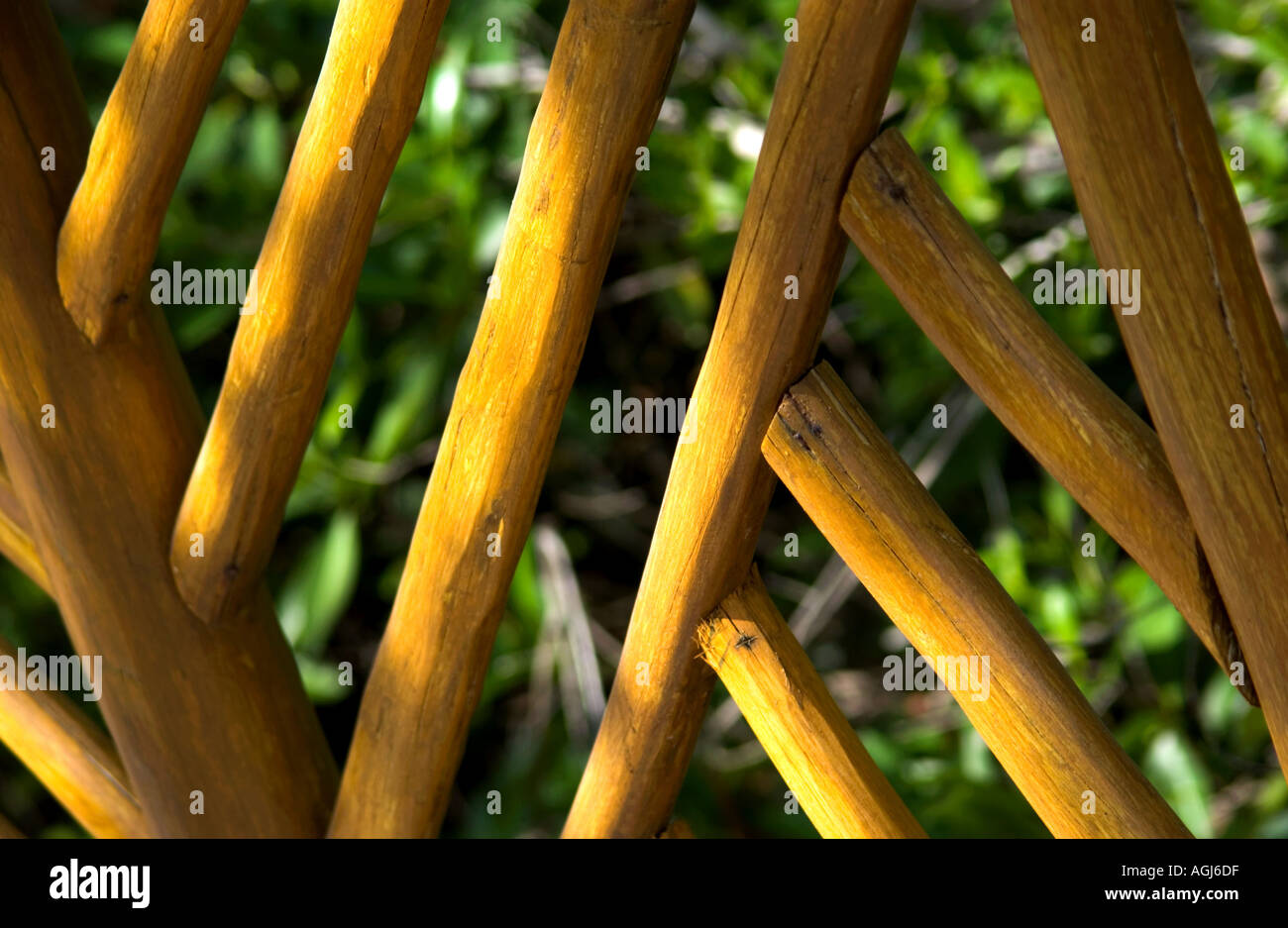 Abstract of wooden railing Stock Photo - Alamy