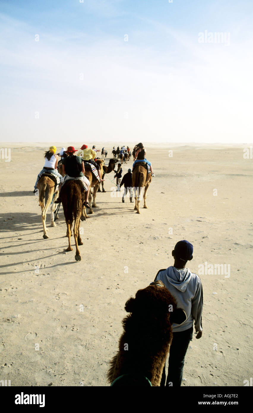 Group of people trekking in camel Stock Photo - Alamy