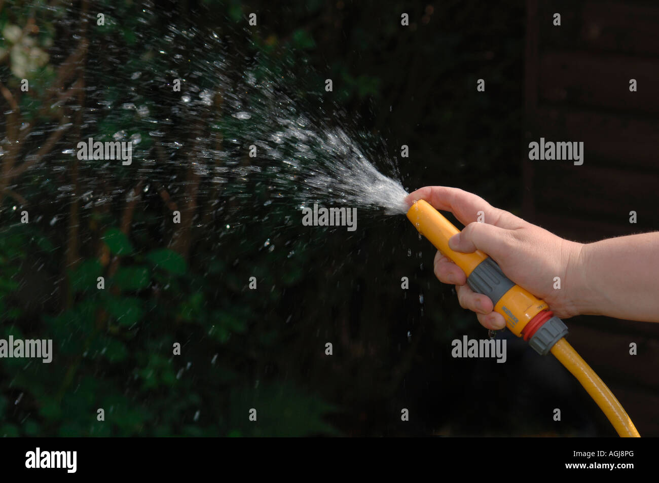 Hand holding hosepipe hi-res stock photography and images - Alamy