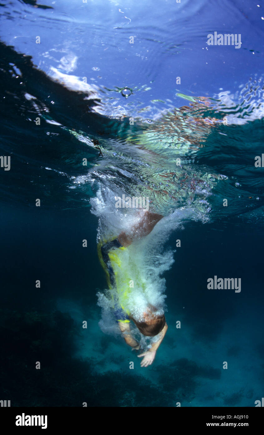 child diving into the sea from underwater Stock Photo - Alamy