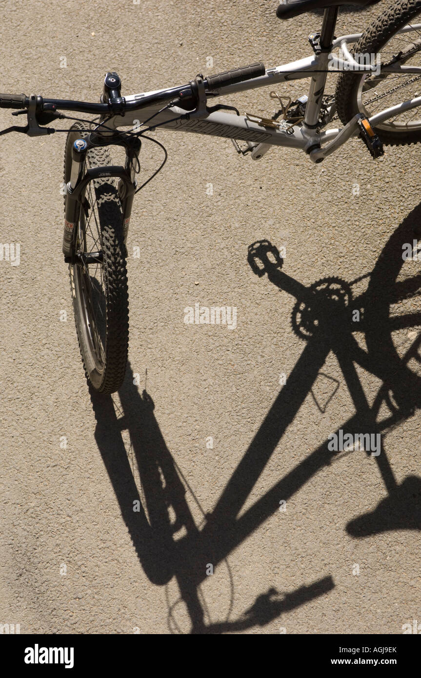 mountain bike viewed from above strong shadow graphic shape Stock Photo ...