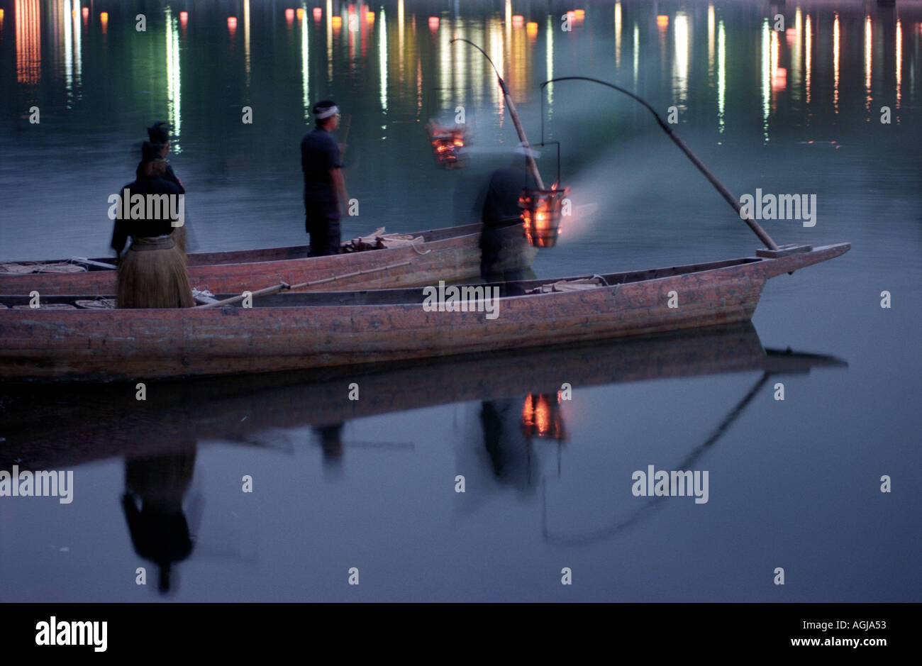Ukai fishing professionals wait on traditional boats Ubune for dark to ...