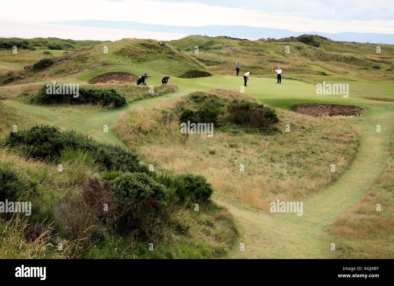 Royal Troon Golf Club, Troon, Ayrshire, Scotland, Postage Stamp, par 3 hole Stock Photo - Alamy