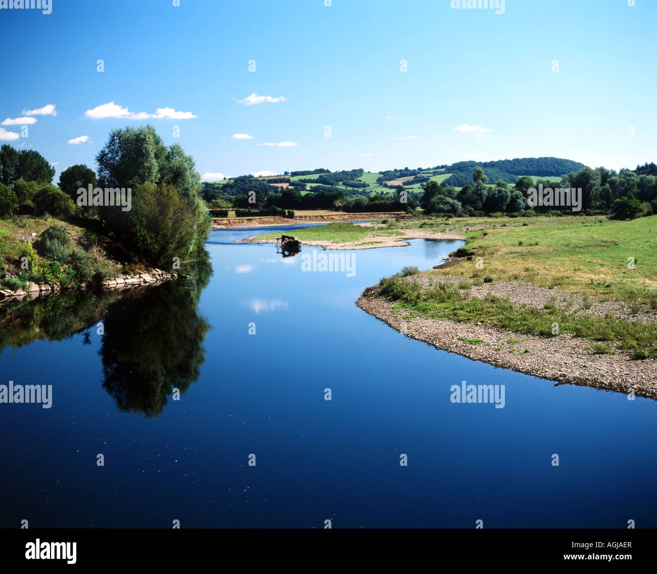 river usk from the usk valley walk the bryn near abergavenny ...