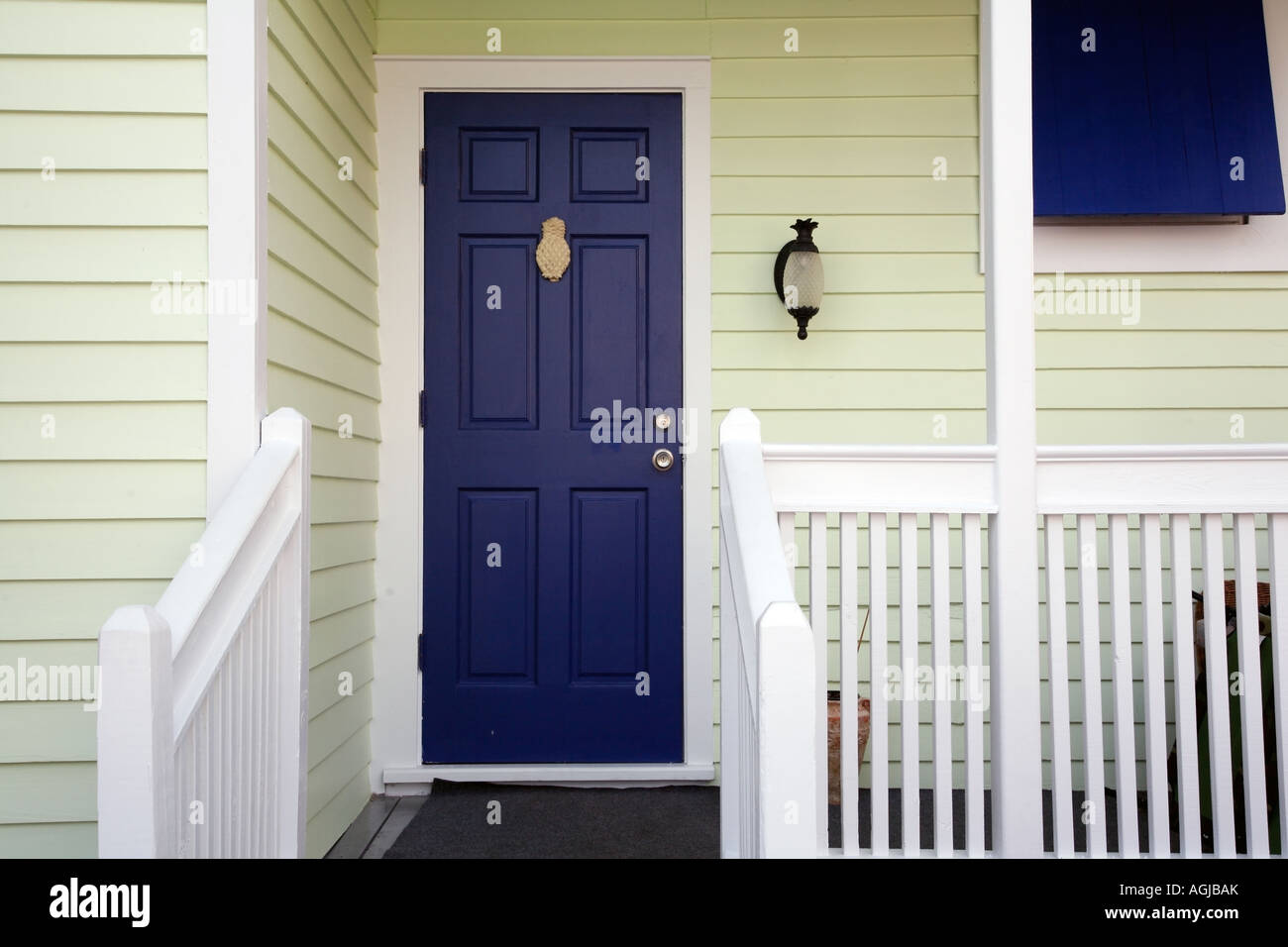 entrance and front door of wooden house in Key West Florida Stock Photo ...