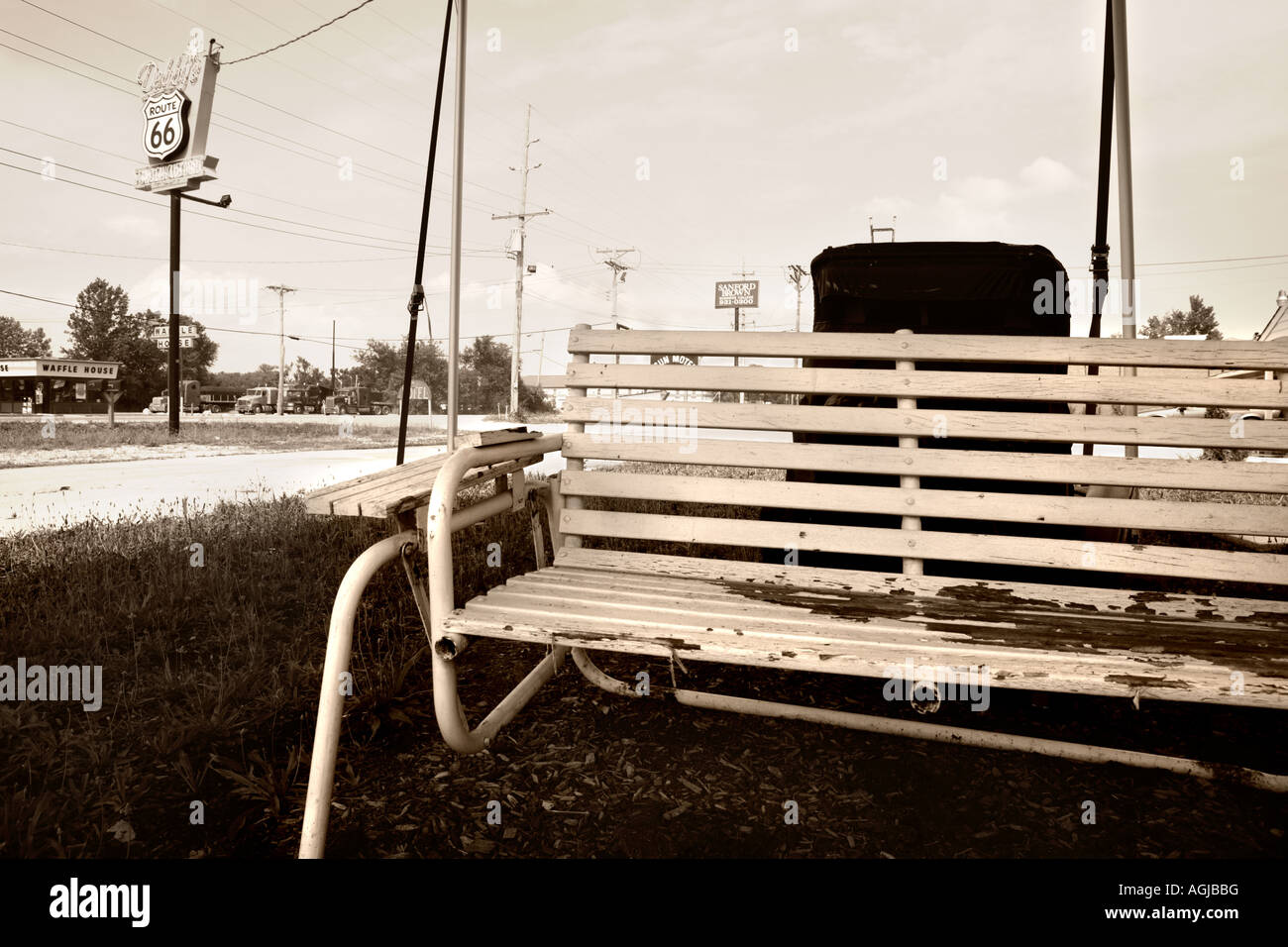 an old bench by debby s frozen custard store route 66 granite city ...