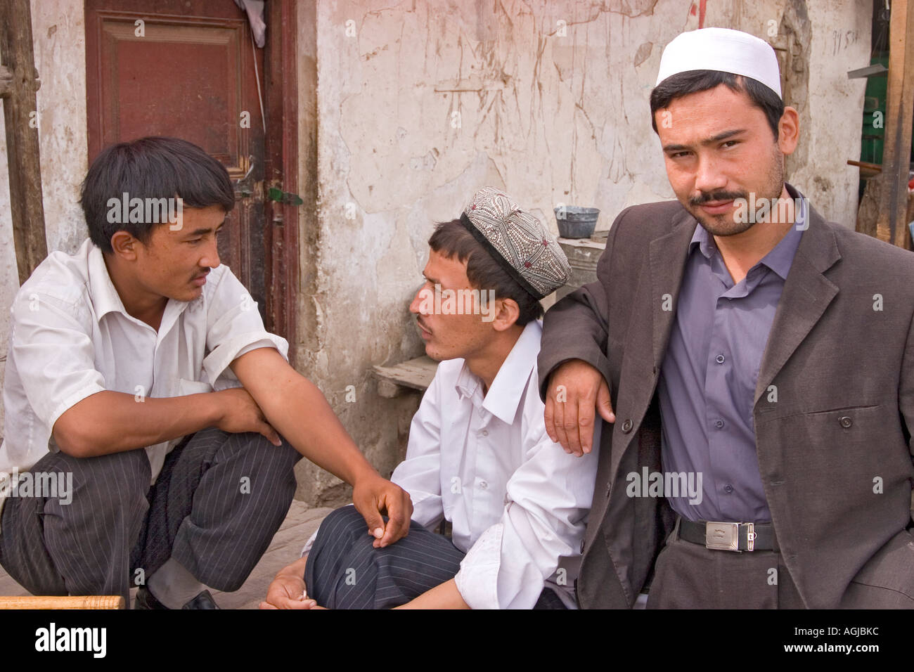 asia china portrait of young men of the ethnic group named uygur in ...