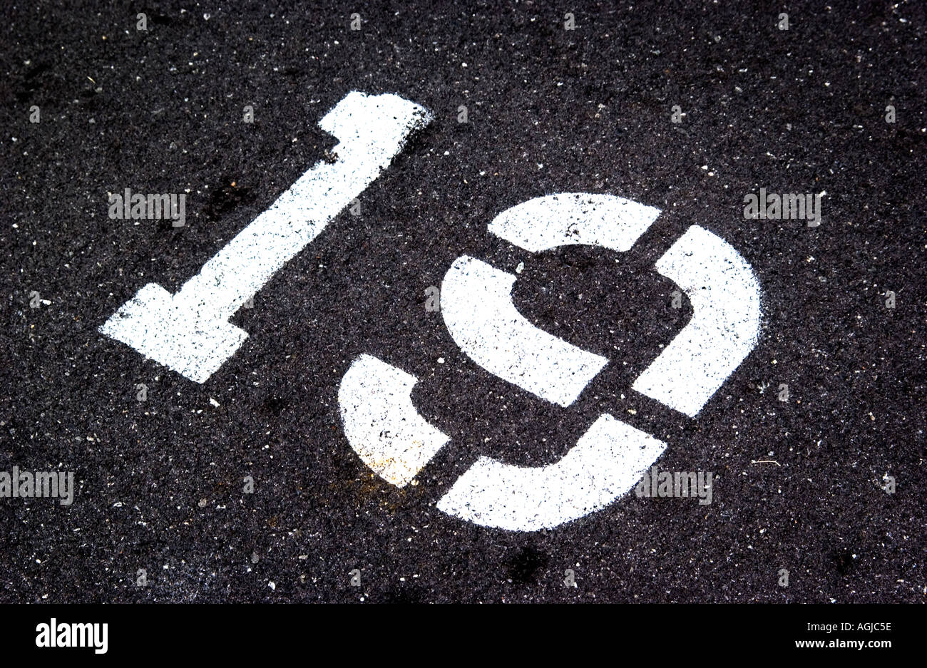 Numbering painted on pavement Stock Photo - Alamy