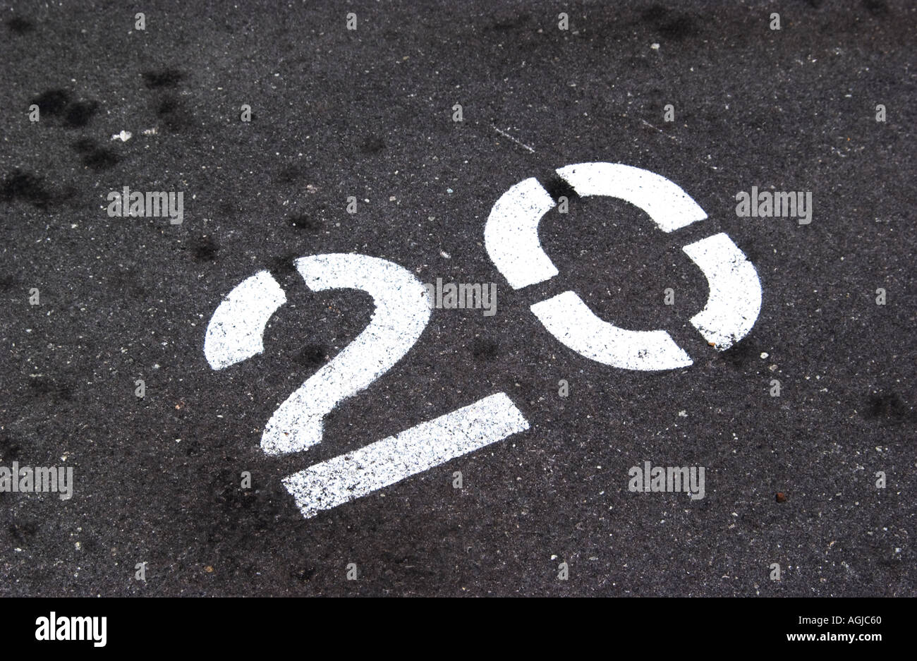 Numbering painted on pavement Stock Photo - Alamy