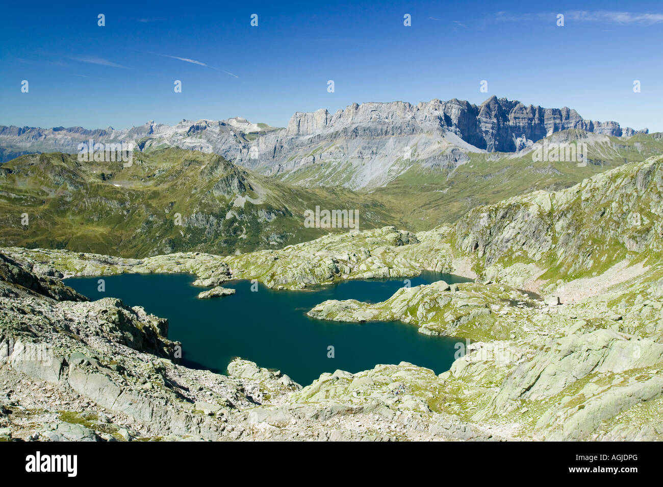 Lac Noir on the Aiguille Rouge mountains Chamonix France Stock Photo ...