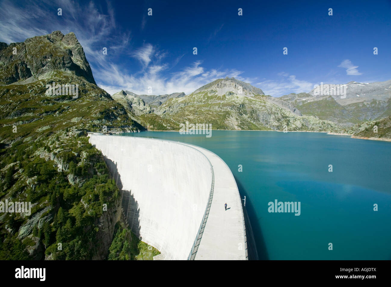 Lake Emerson on the Swiss French border dammed to generate hydro ...