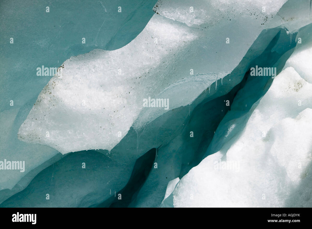 Meltwater dripping off the Argentiere Glacier like most Alpine glaciers ...