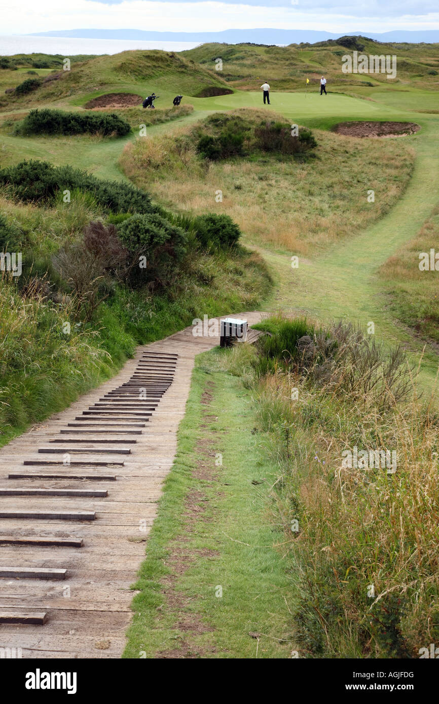 Royal Troon, Golf Club, Troon , Ayrshire , Scotland, Postage Stamp par 3 hole Stock Photo - Alamy
