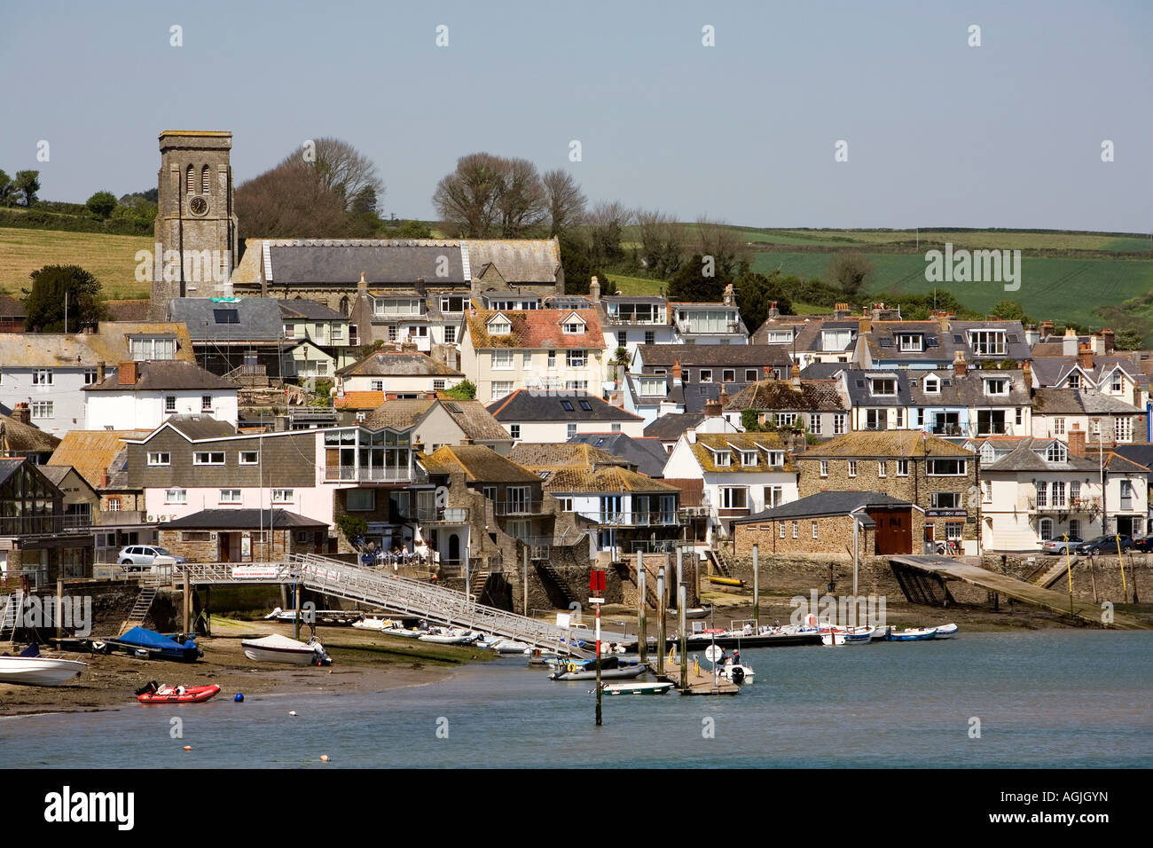 UK Devon Salcombe from Fishermans Cove across the Estuary Stock Photo ...
