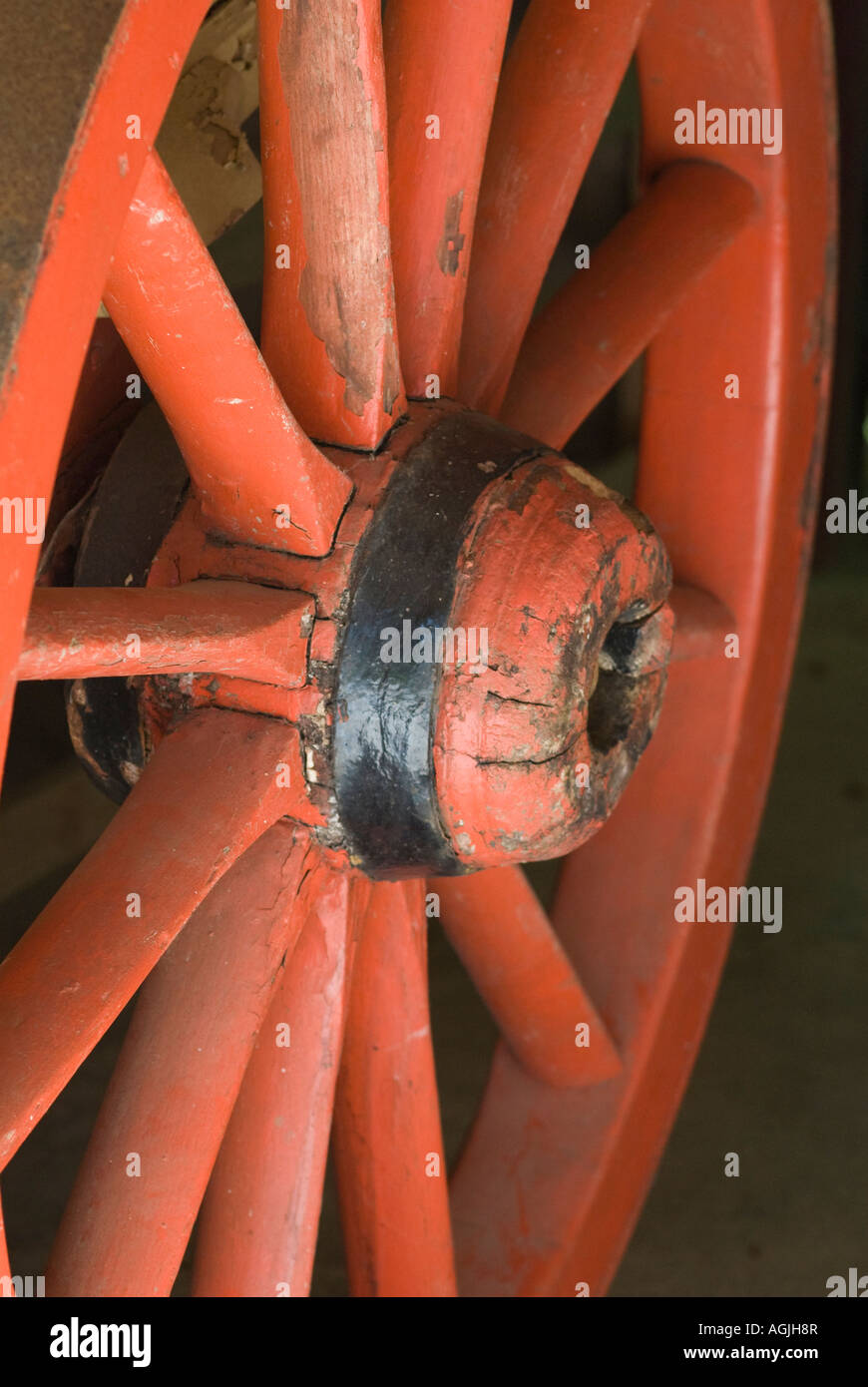 Red Cart Wheel Stock Photo - Alamy
