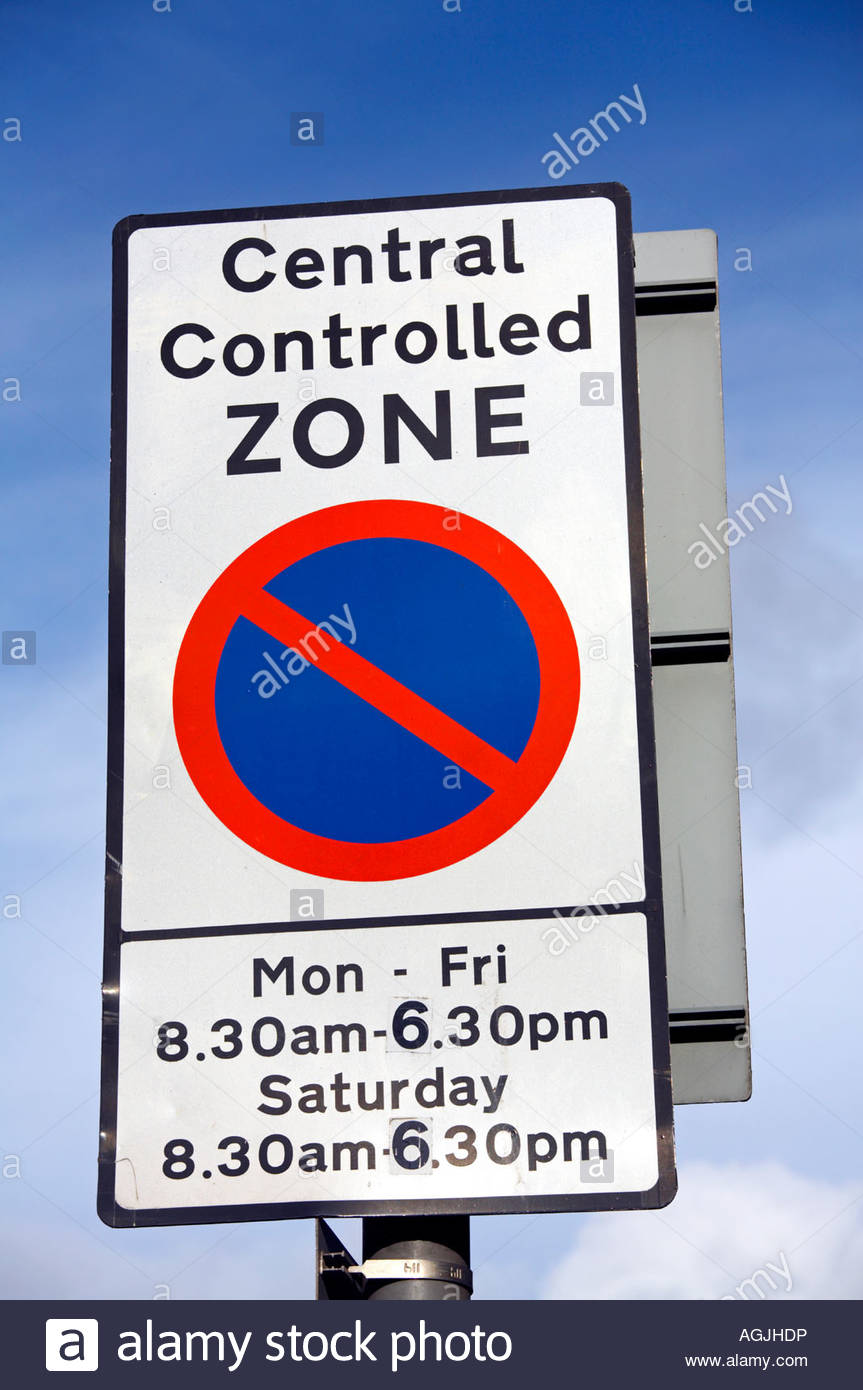 Controlled zone signage hi-res stock photography and images - Alamy