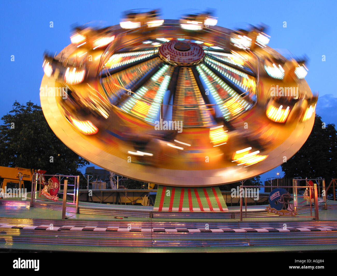 fairground ride in motion Stock Photo - Alamy