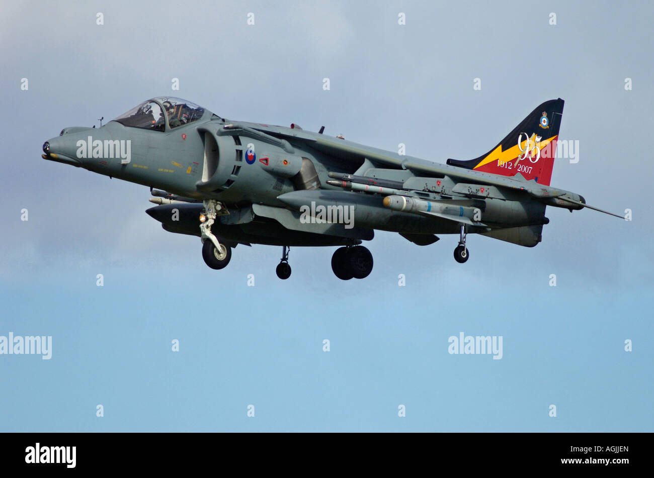 Harrier GR7 Single seat military Fast jet aircraft Serial Stock Photo ...