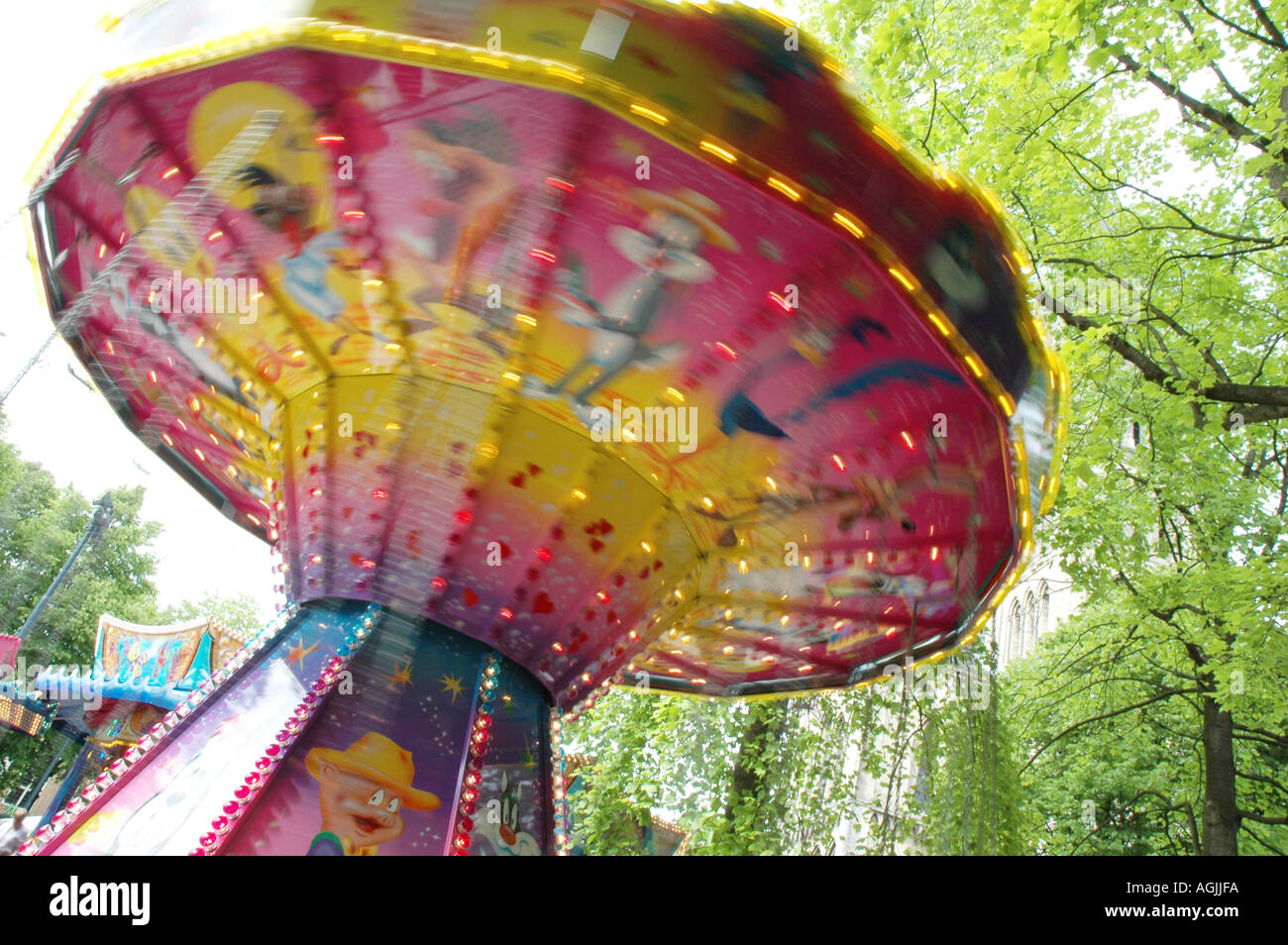 vintage fairground carousel in motion Stock Photo - Alamy