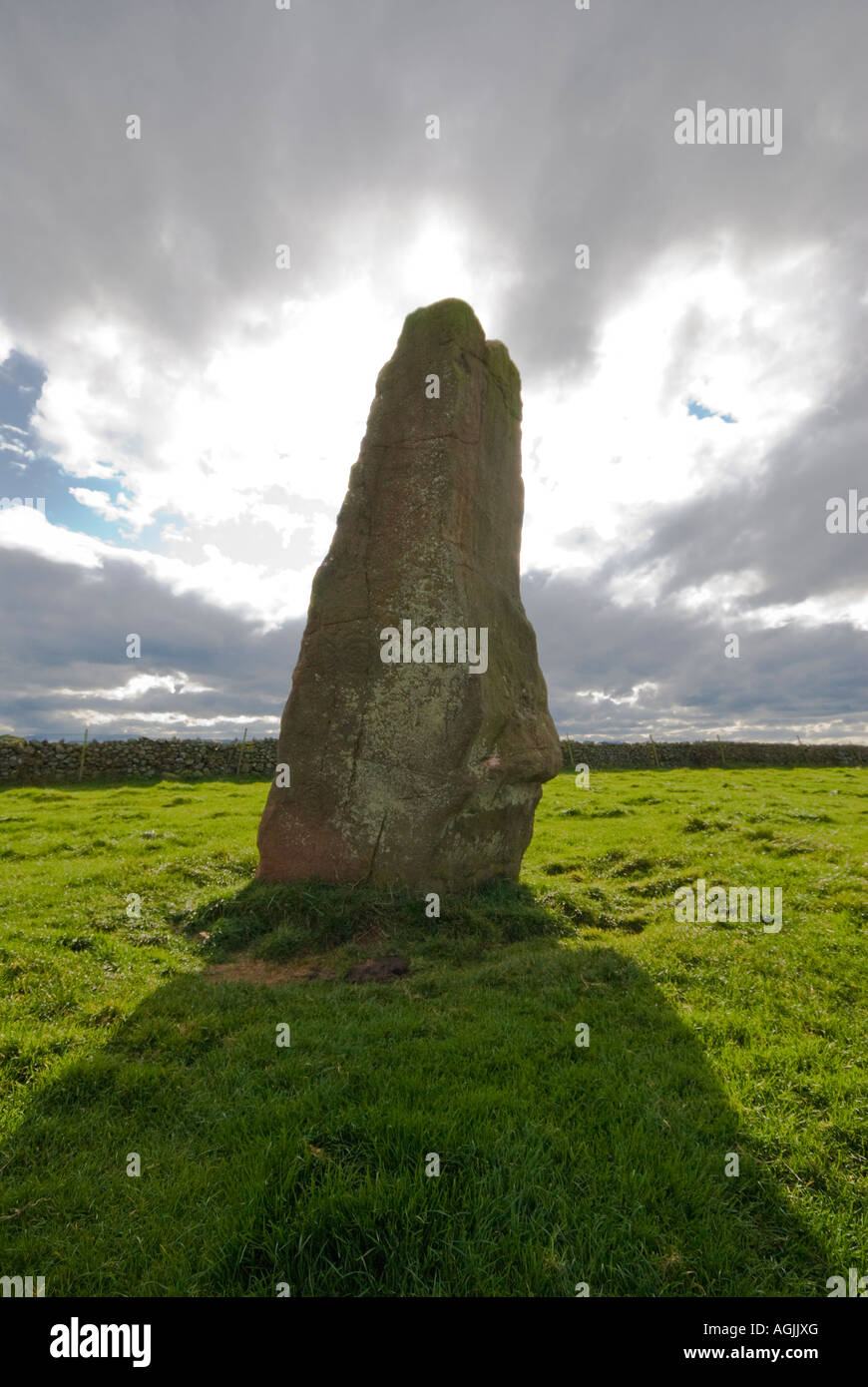 The ancient stone in Cumbria, England known as Long Meg Stock Photo - Alamy