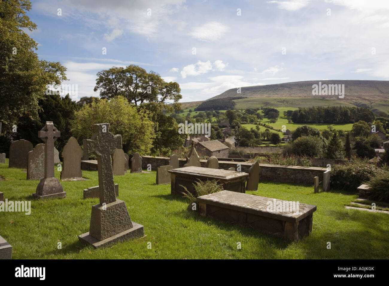 Graves in St Leonard s parish church graveyard where Pendle witches are ...