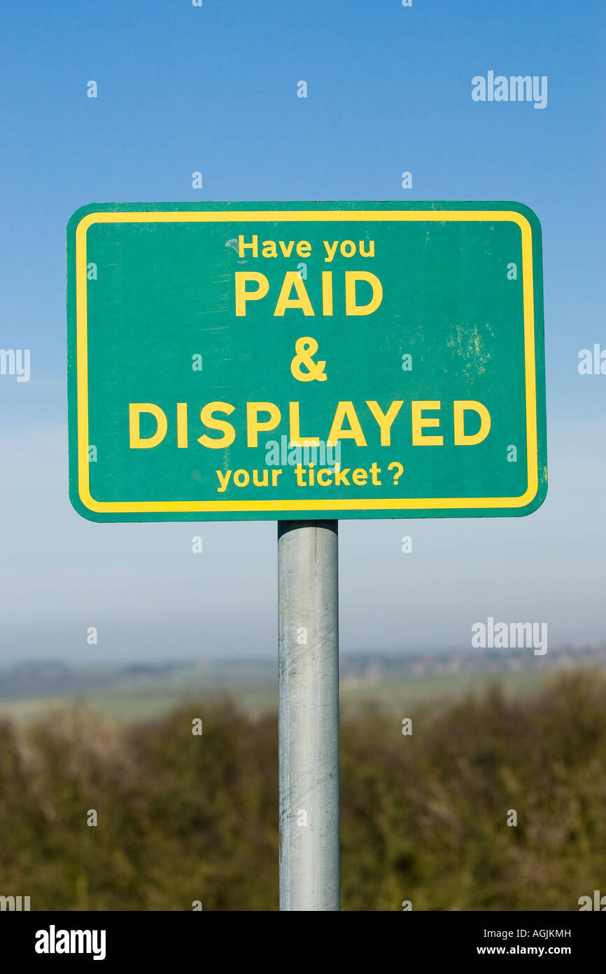 Have you paid and displayed sign post Stock Photo - Alamy