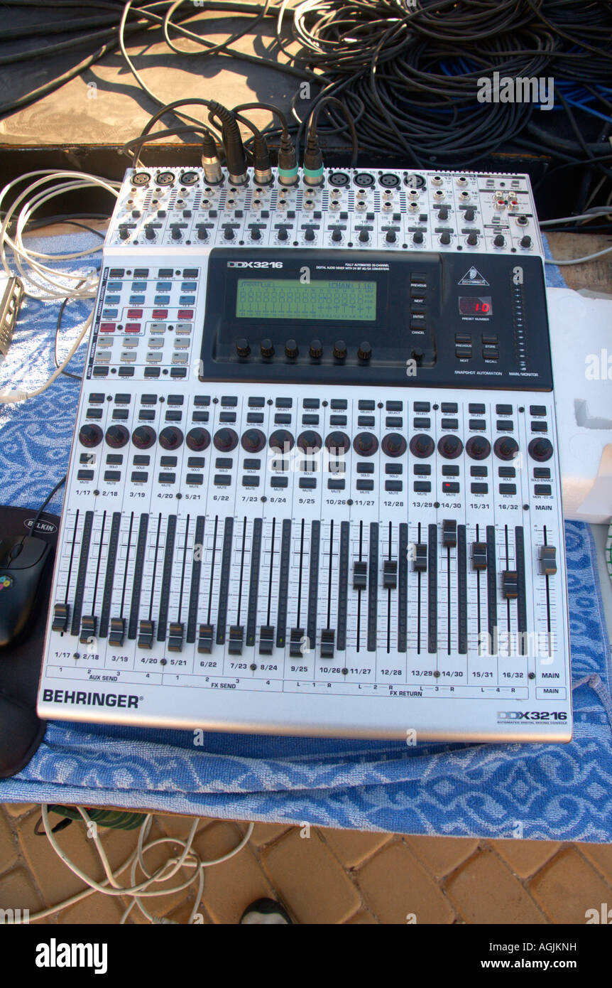 Behringer 16 channel music mixer Stock Photo - Alamy