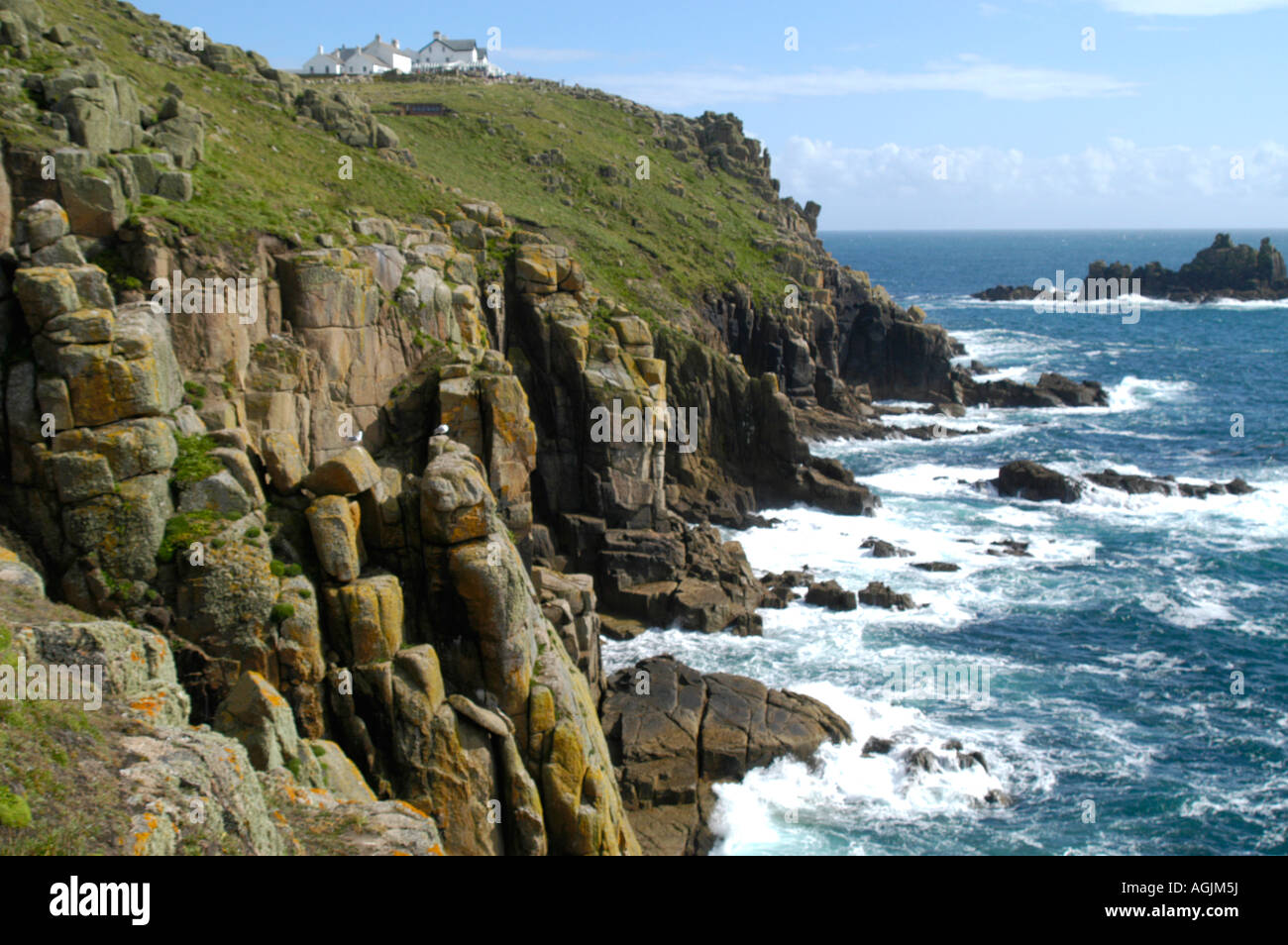 Cornwall England cliffs and sea at Land s End Stock Photo - Alamy