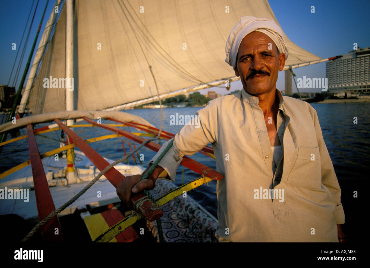 Egyptian male on boat hi-res stock photography and images - Alamy