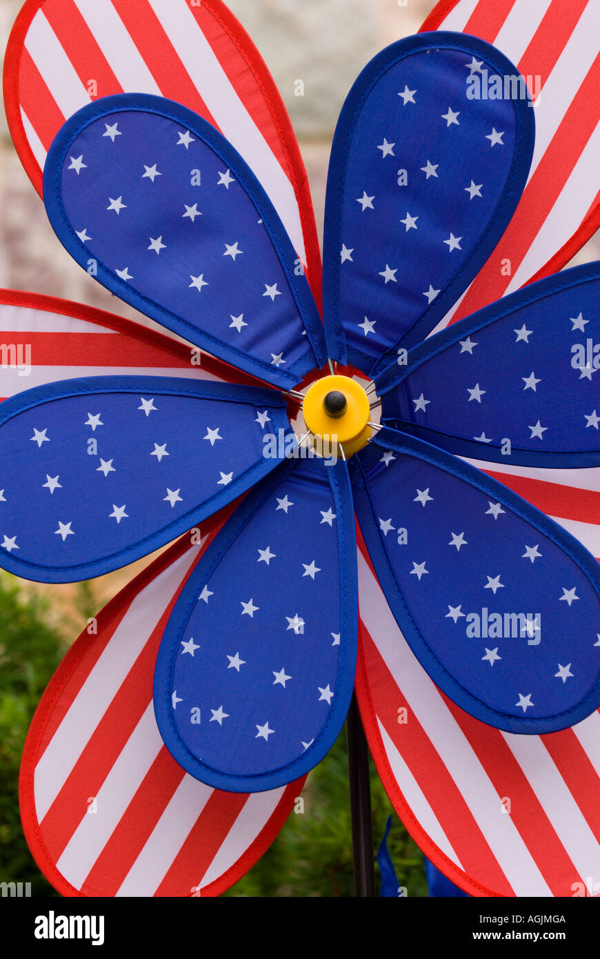 Patriotic Stars and stripes garden pinwheel Stock Photo - Alamy
