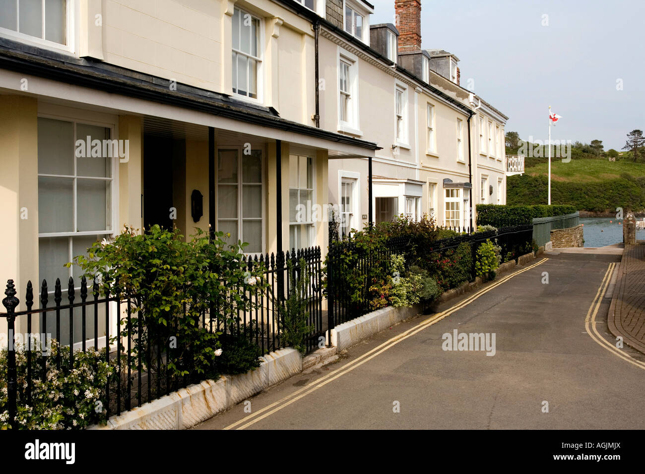 UK Devon Salcombe Island Terrace elegant houses Stock Photo - Alamy