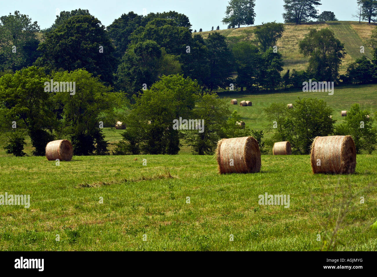 Hocking Hills Ohio USA rural landscape blue sky countryside farming ...