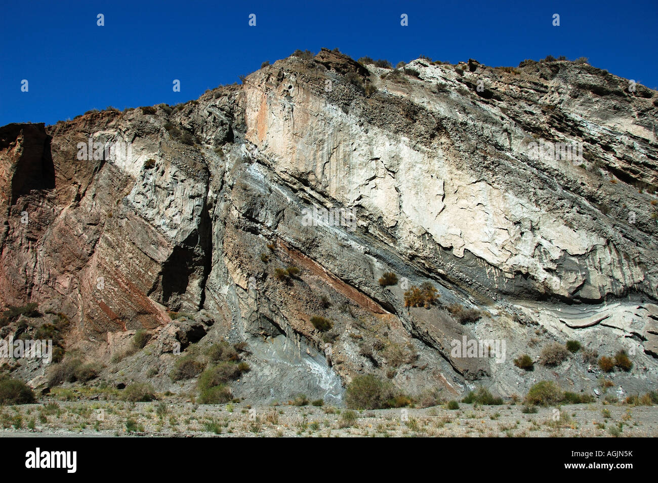 A transition zone from terrestrial (red) to marine (gray) sedimentary ...