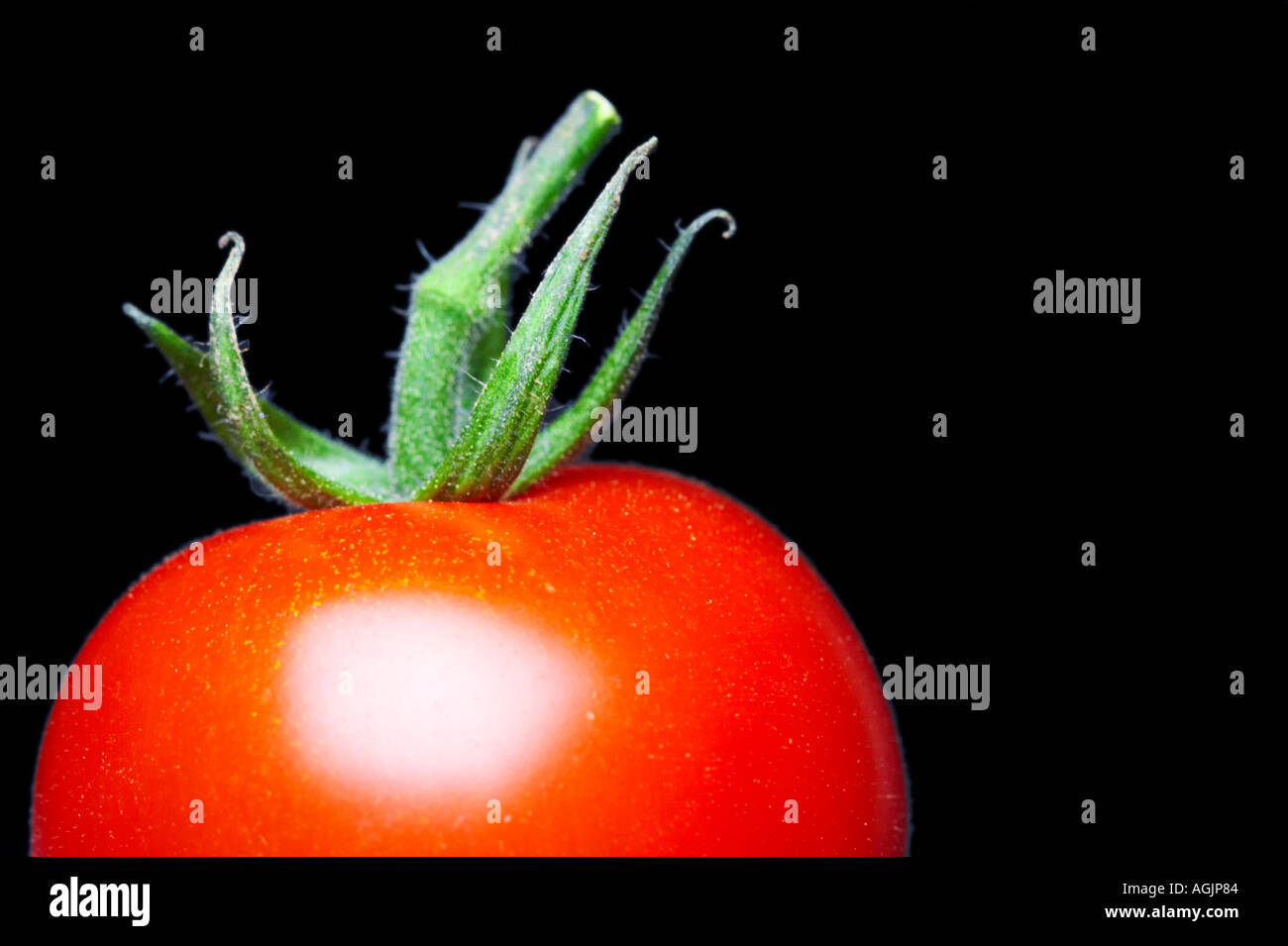 Abstract Tomato Cutout on Black Background Stock Photo - Alamy