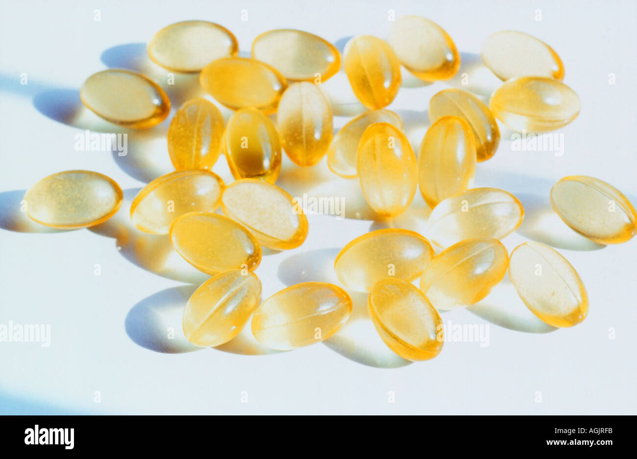 Cod liver oil capsules Stock Photo - Alamy
