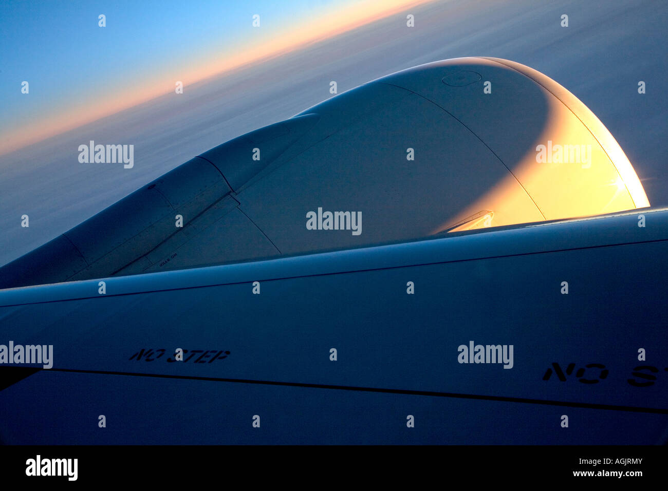 airplane engine and wing taken at sunrise graphic angle Stock Photo - Alamy
