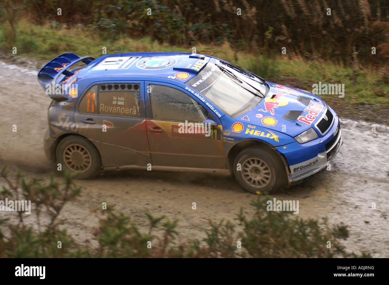 Skoda Fabia driven by Rovanpera on WRC Wales Rally GB 2006 Stock Photo ...