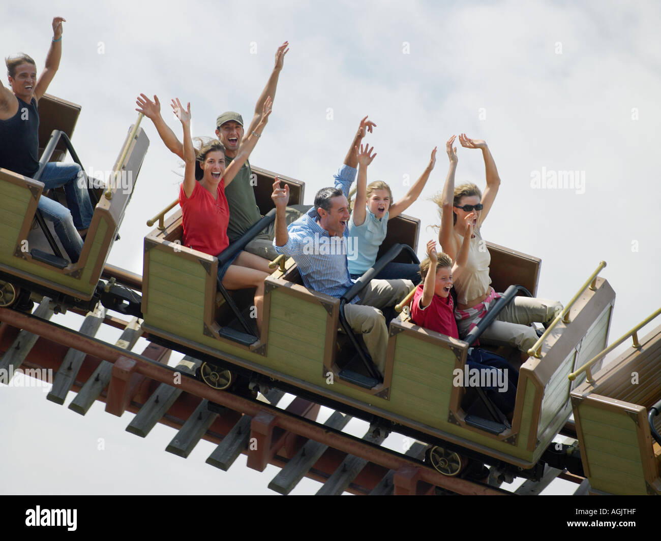 People on a rollercoaster Stock Photo - Alamy