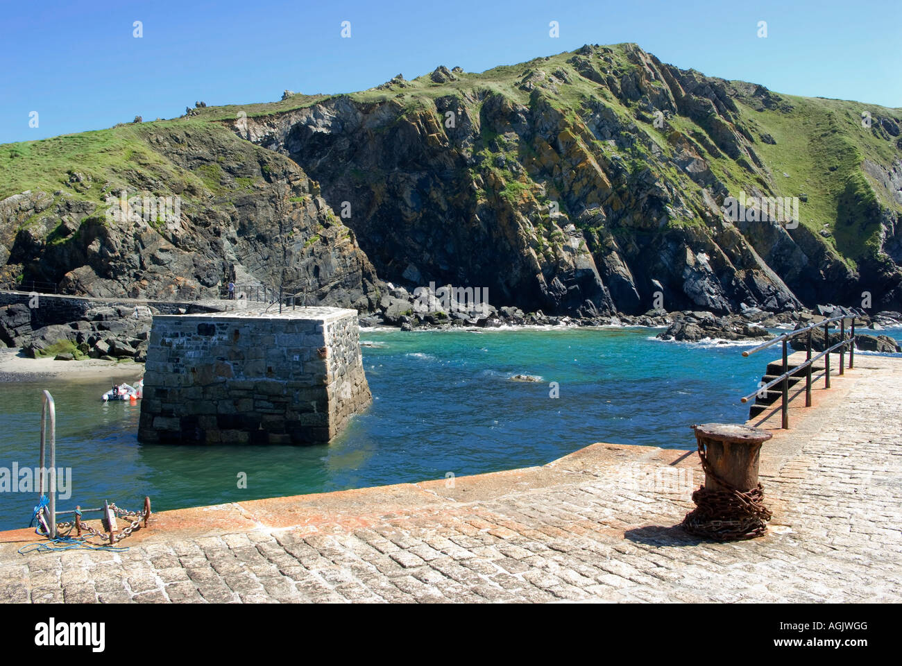 mullion cove cornish coast cornwall england uk Stock Photo - Alamy