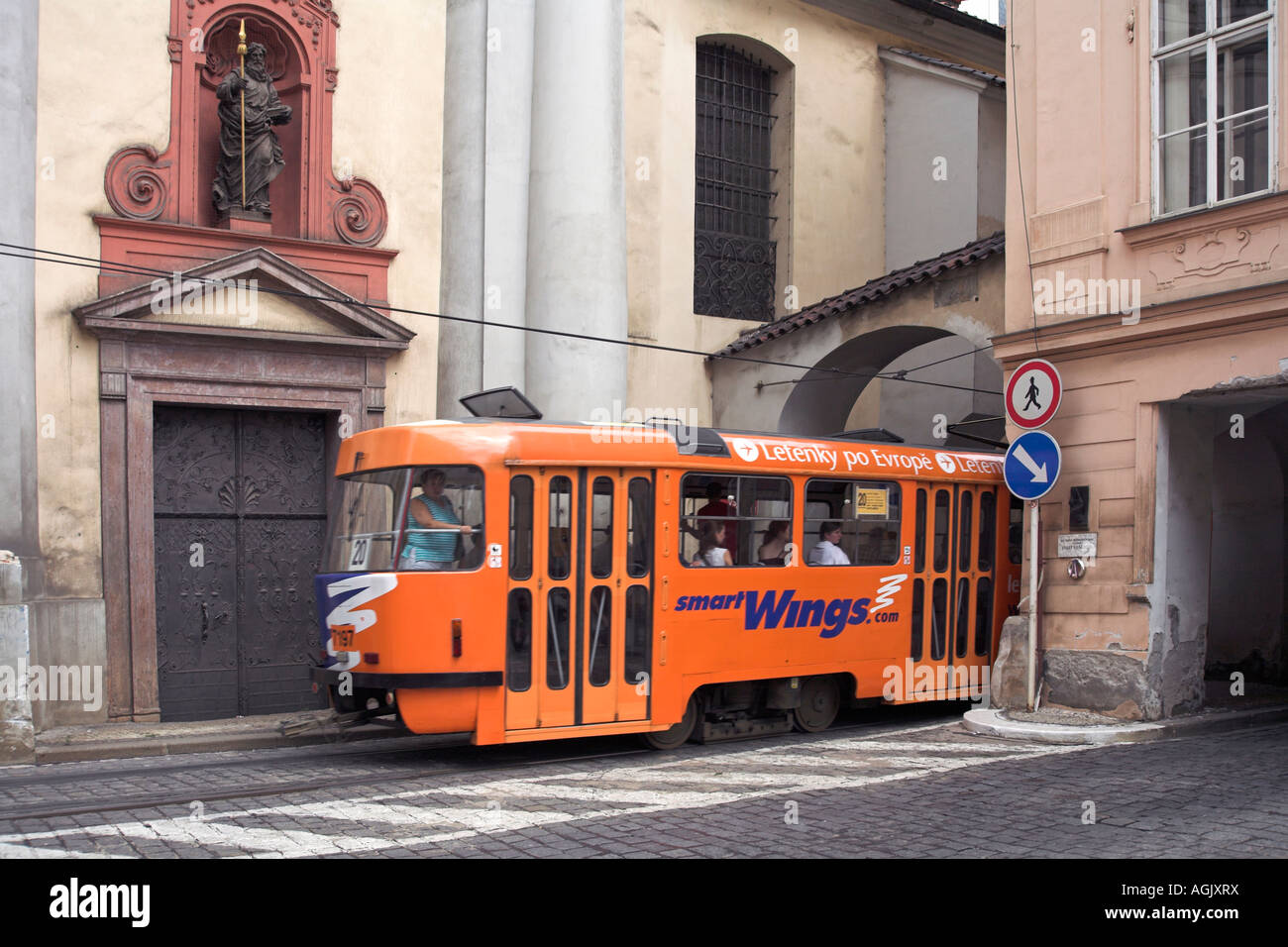 tramway running in Prague center Stock Photo - Alamy