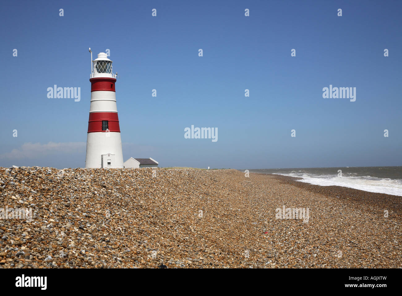 Lighthouse at Orford Ness National Nature Reserve, Suffolk Stock Photo ...