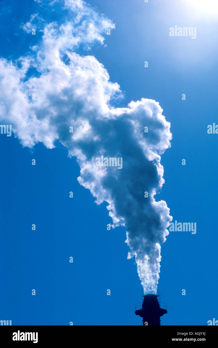 steam rising from smoke stack Stock Photo - Alamy