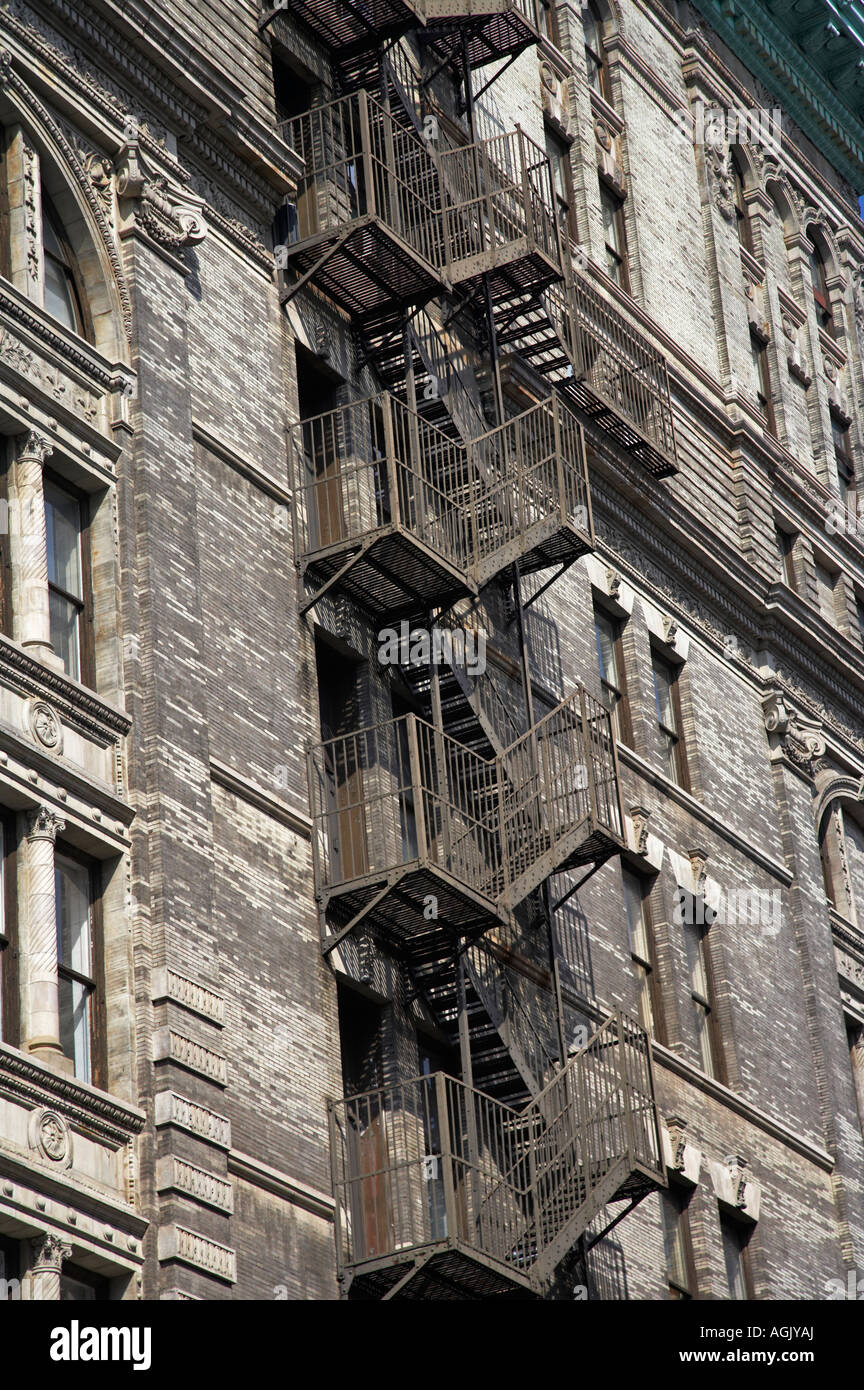 Fire escape on a building in Manhattan, New York Stock Photo - Alamy