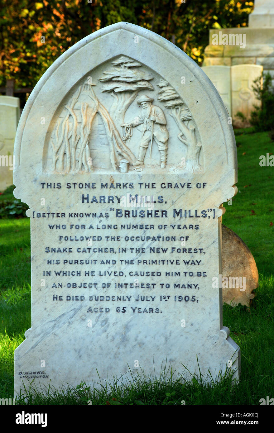 Harry Mills Brusher Mills gravestone in St Nicholas graveyard in ...