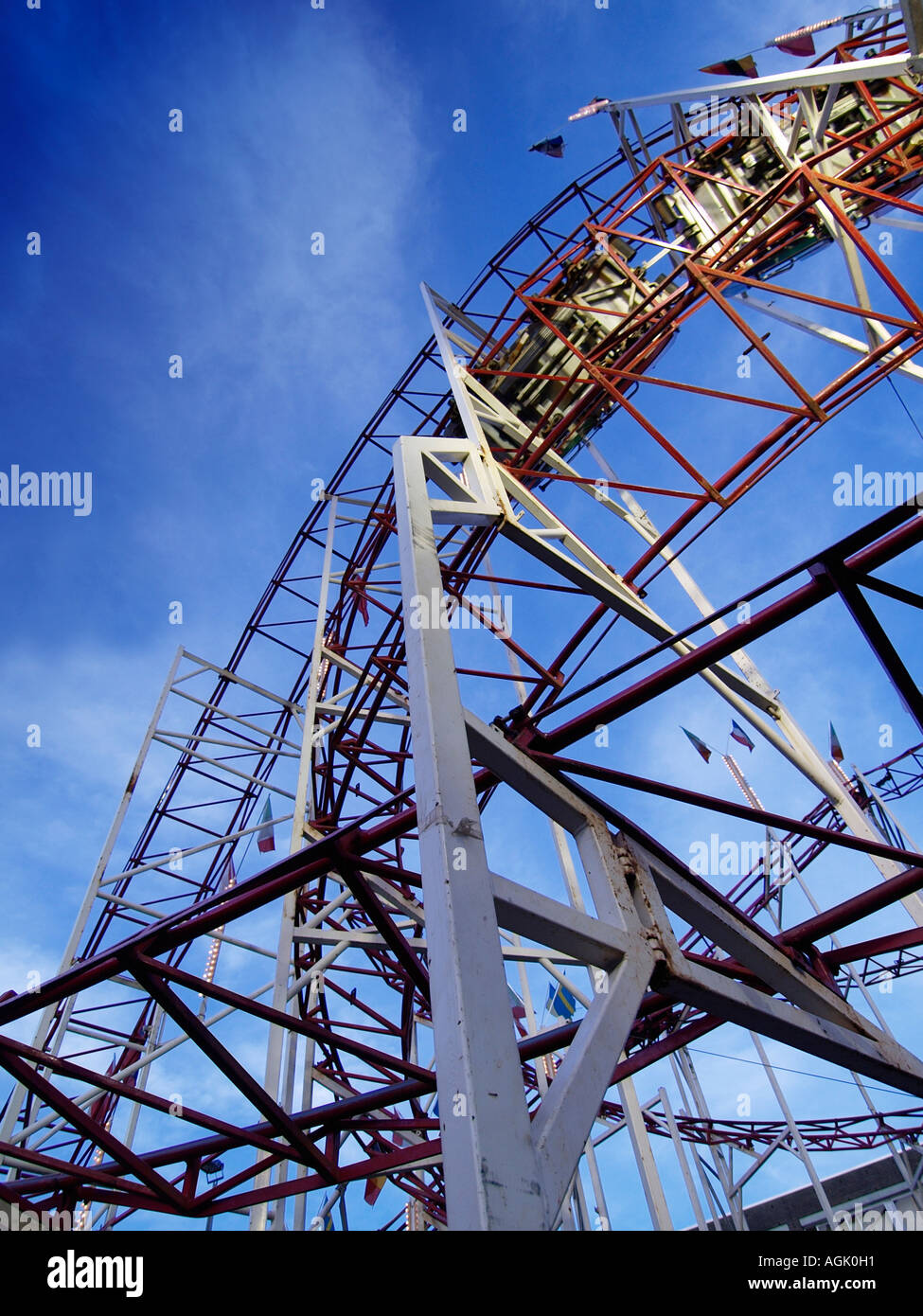 Roller coaster rollercoaster ride on the yearly fun fair fairground in ...