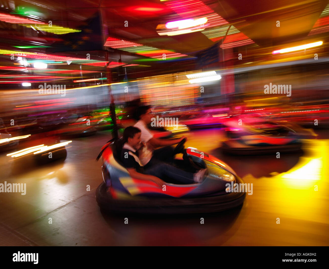 Bumper cars action on the yearly fun fair fairground in Tilburg the ...