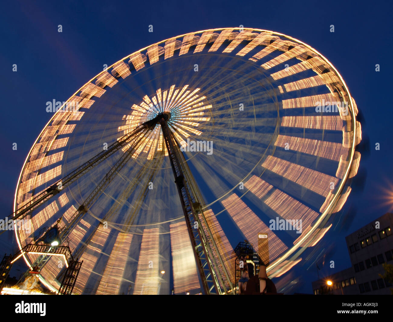 Giant ferris wheel on the yearly fun fair fairground in Tilburg the ...