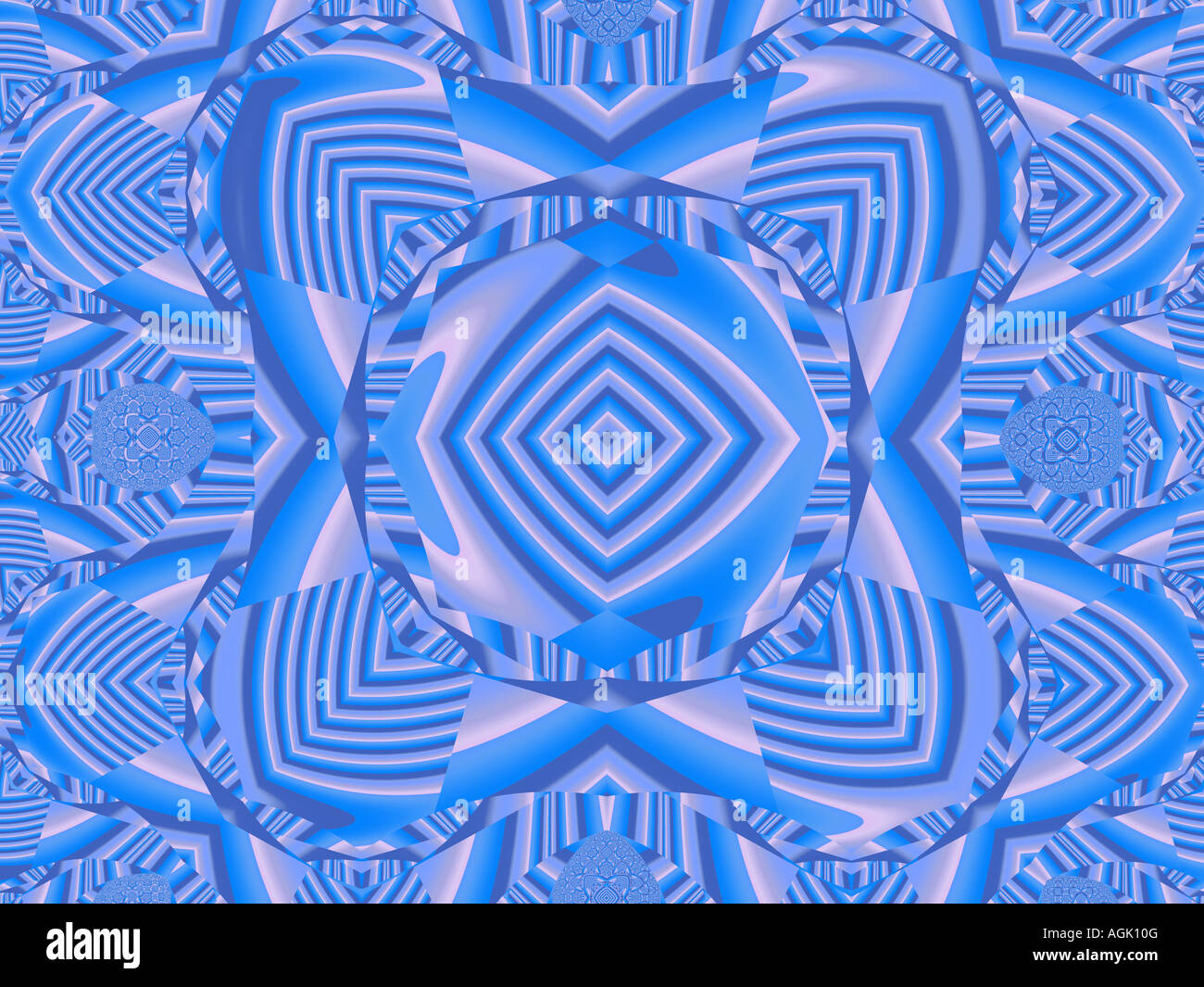 Psychedelic background made of blue and azure lines of light Stock ...