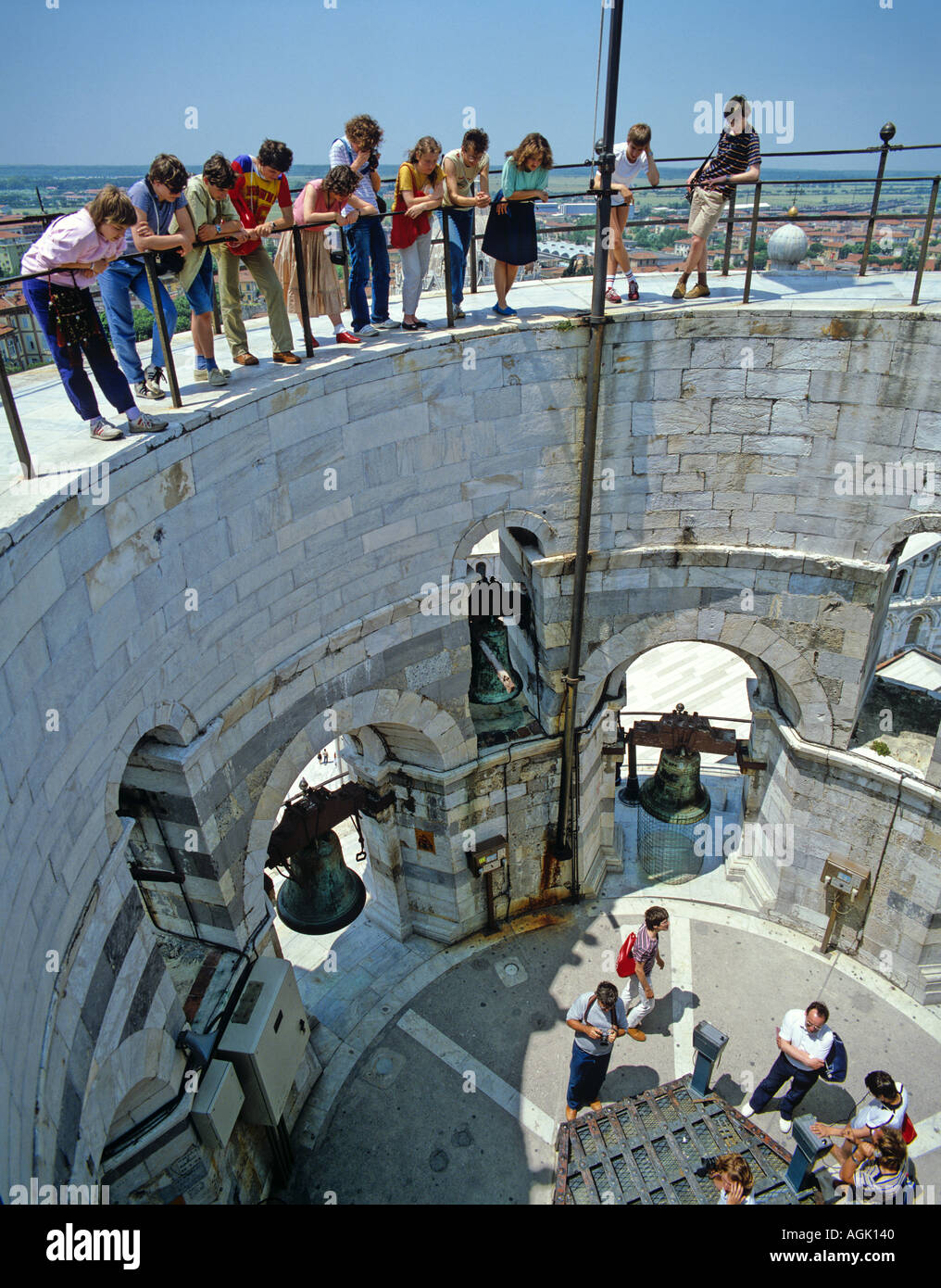 The top of the Leaning Tower of Pisa Italy Stock Photo - Alamy