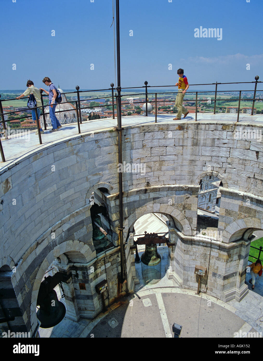 The top of the Leaning Tower of Pisa Italy Stock Photo - Alamy